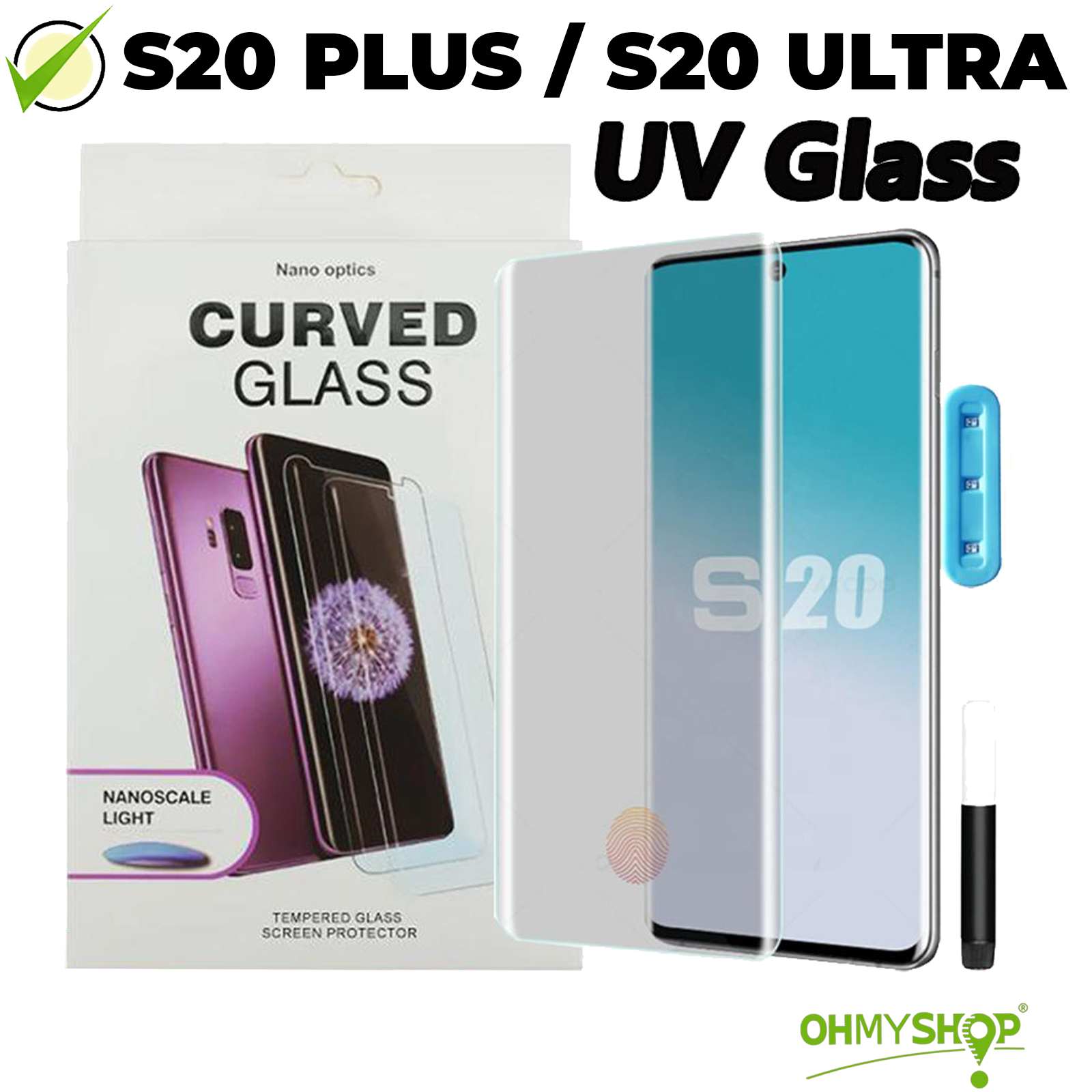 Protector Pantalla Samsung S20 Plus S20 Ultra Uv Led Cristal Templado